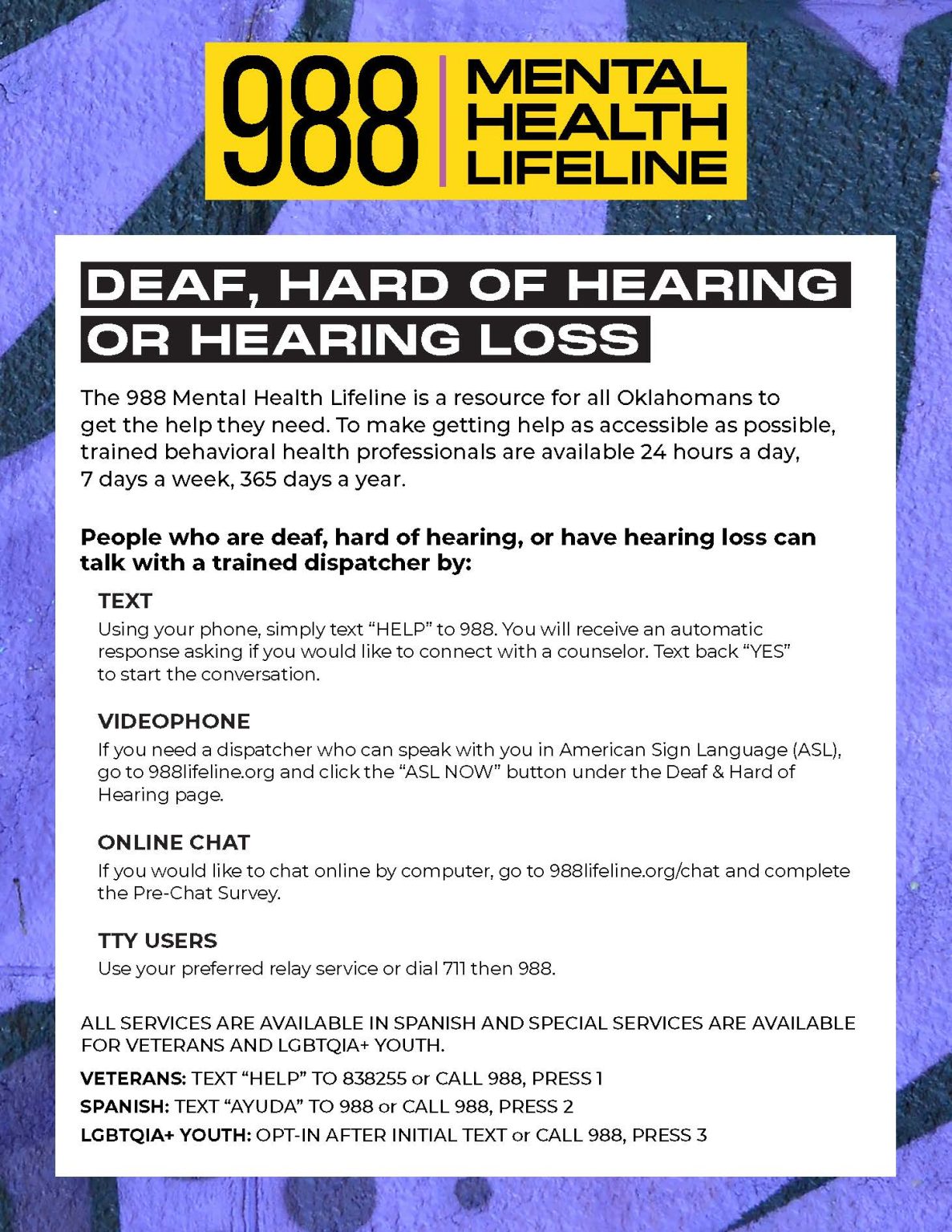 Info Sheets Archives - 988: Oklahoma's Mental Health Lifeline