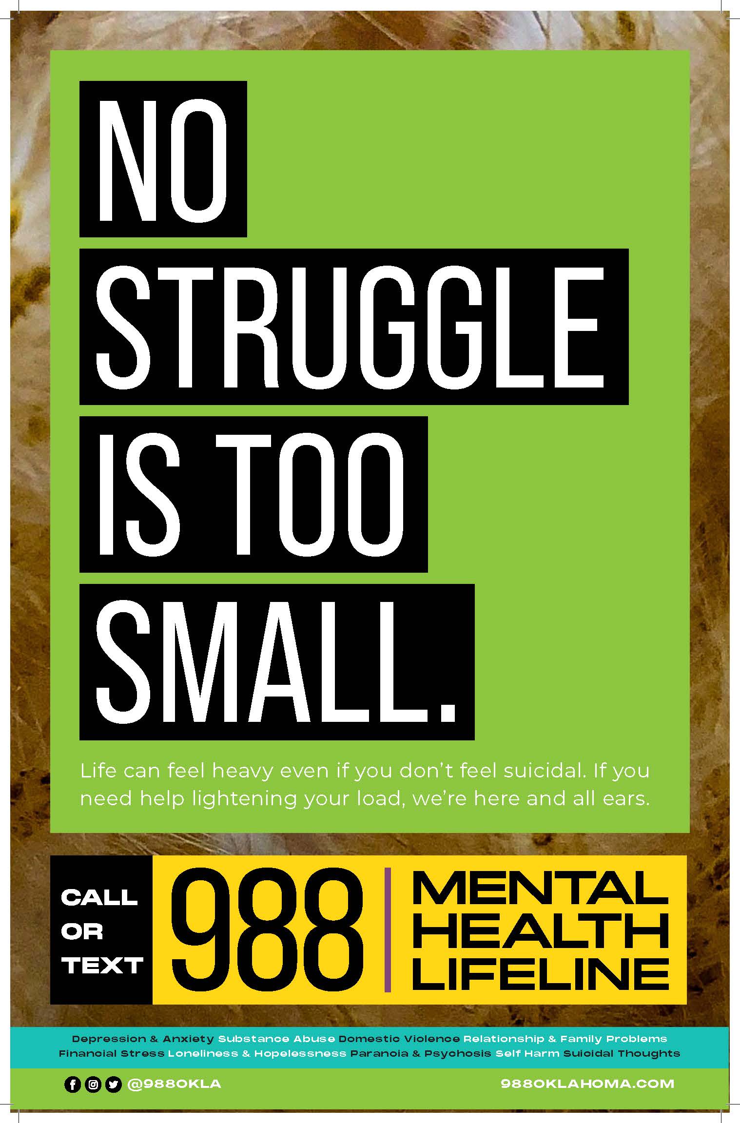 No Struggle is Too Small - 988: Oklahoma's Mental Health Lifeline